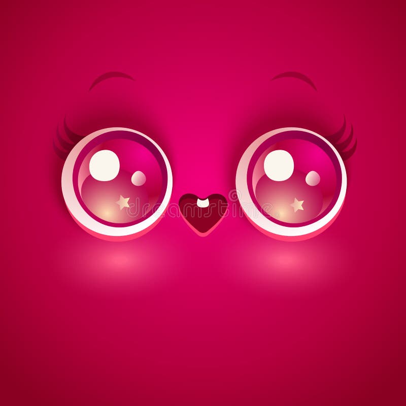 Cara del amor de Kawaii ilustración del vector. Ilustración de ...