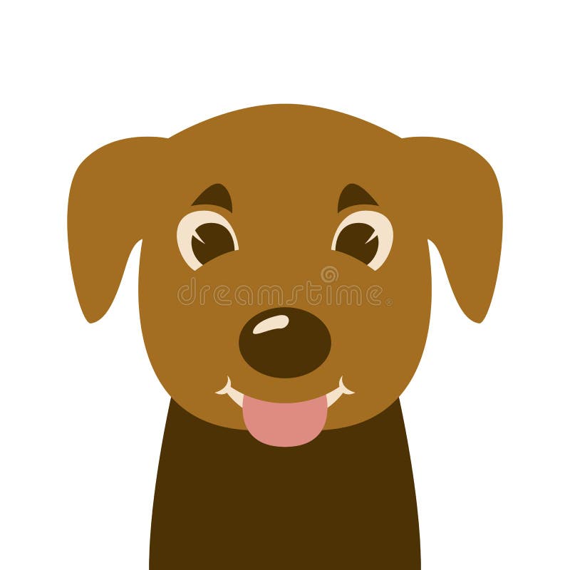 Cara Del Perrito, Ejemplo Del Vector, Estilo Plano, Frente Ilustración ...