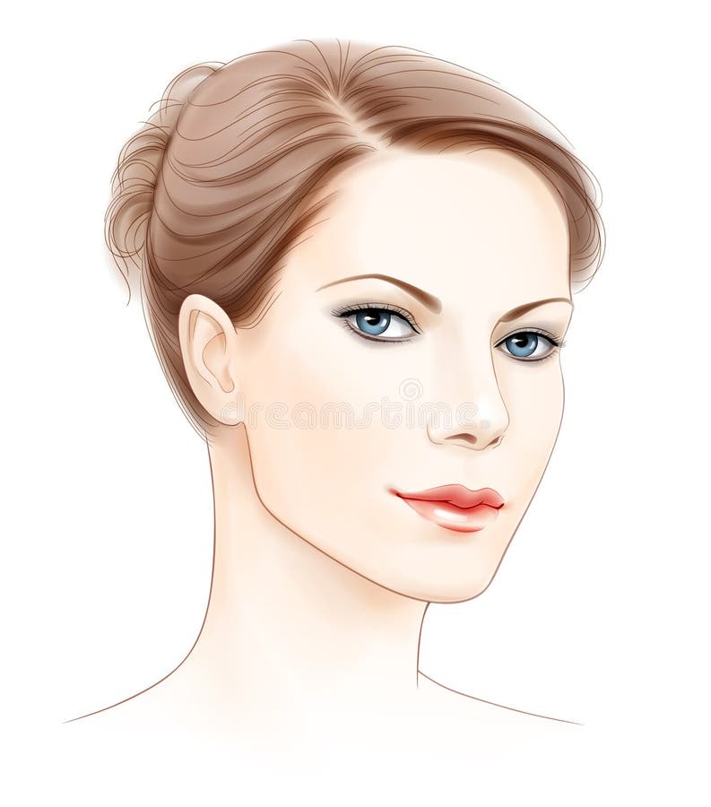Cara Del Vector De La Mujer Hermosa Ilustración del Vector ...