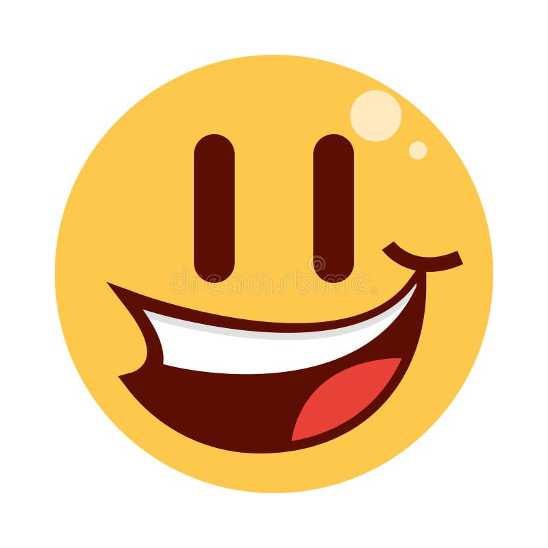 Cara emoticono riendo ilustración del vector. Ilustración de riéndose ...