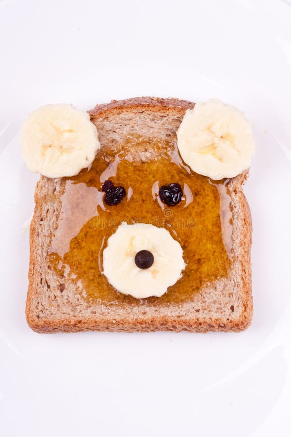 Cara En El Pan Para El Desayuno Imagen de archivo - Imagen de color ...