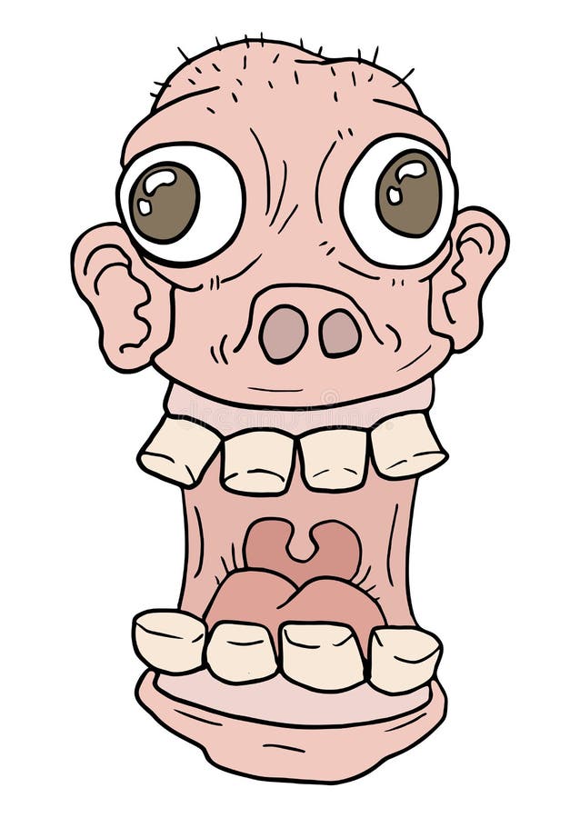 Cara fea ilustración del vector. Ilustración de boca - 80083353