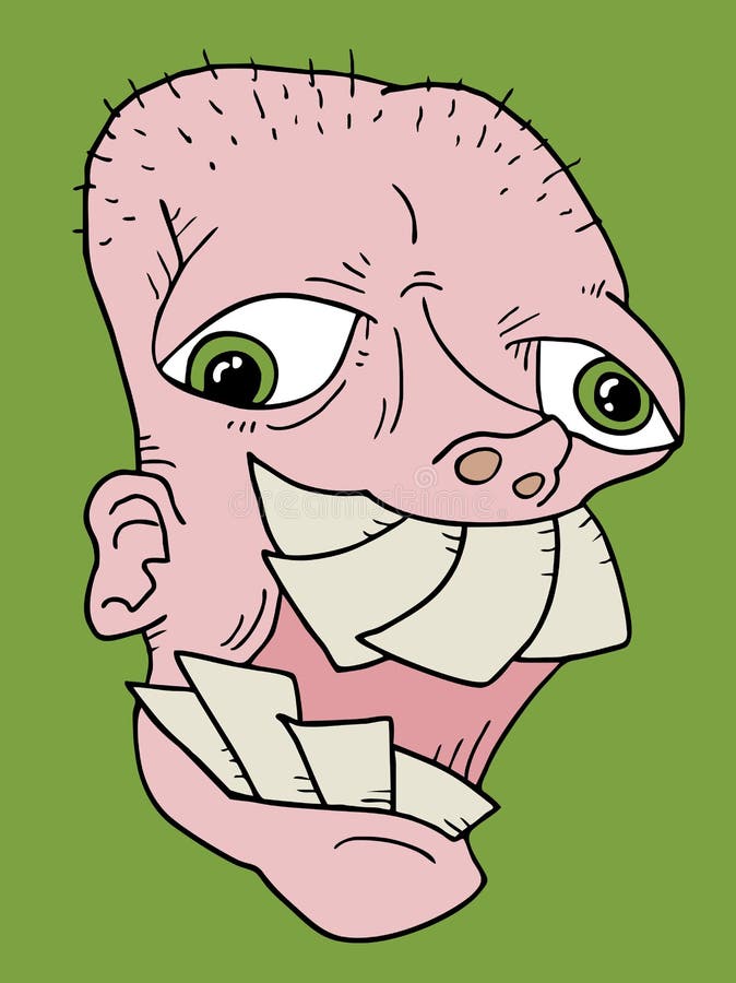 Cara fea de la historieta ilustración del vector. Ilustración de estilo ...