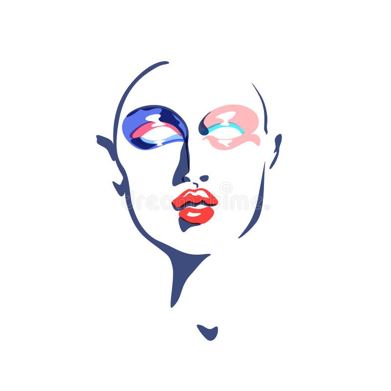 Cara femenina abstracta ilustración del vector. Ilustración de hermoso ...