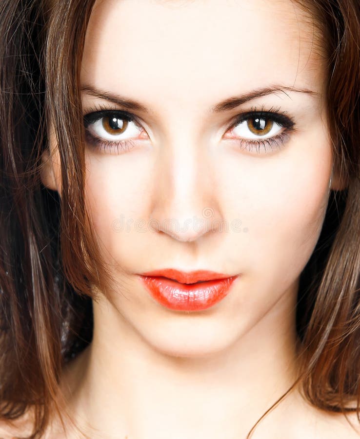 Cara Hermosa De La Mujer Joven Imagen de archivo - Imagen de maquillaje ...