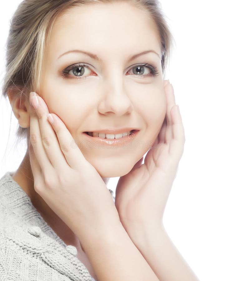 Cara Hermosa De La Mujer Joven Foto de archivo - Imagen de negocios ...