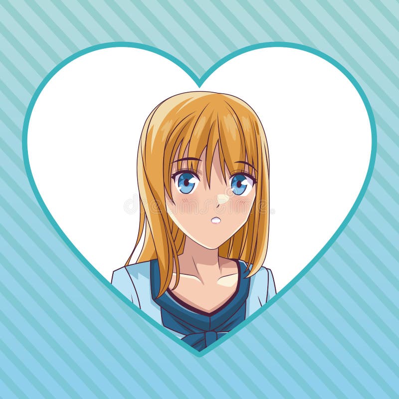 Cara Hermosa Del Animado De La Mujer Ilustración del Vector ...