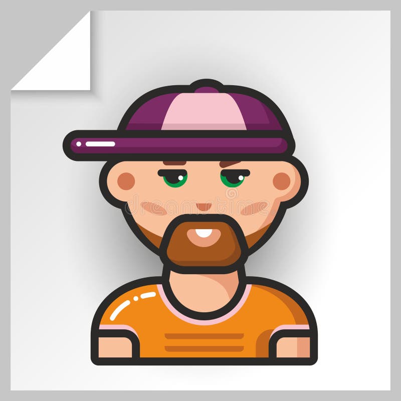 Cara icons_17 de la gente ilustración del vector. Ilustración de barba ...