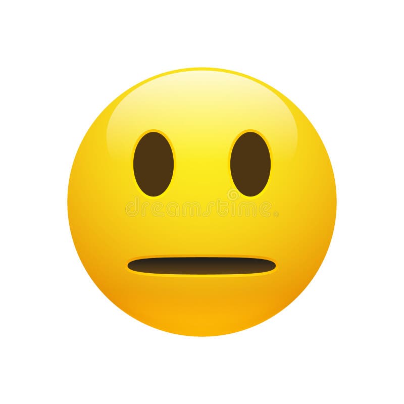 Emoticon Neutral Ejemplo Indiferente Del Vector Del Emoji Ilustración ...