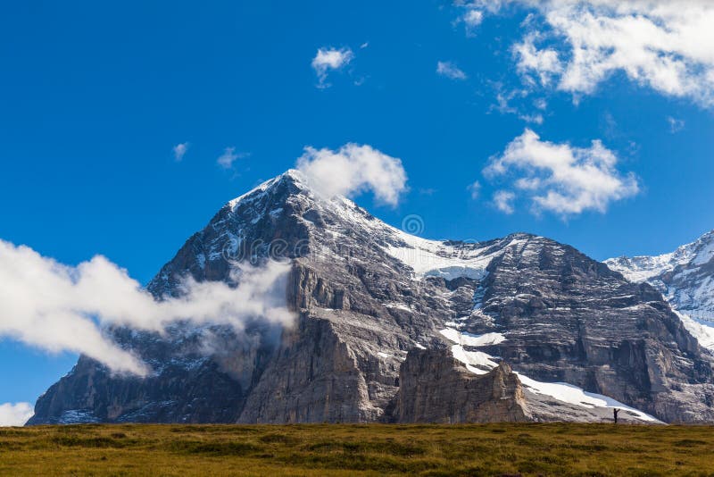 Cara Norte De Eiger Y Glaciar De Eiger Foto de archivo - Imagen de ...