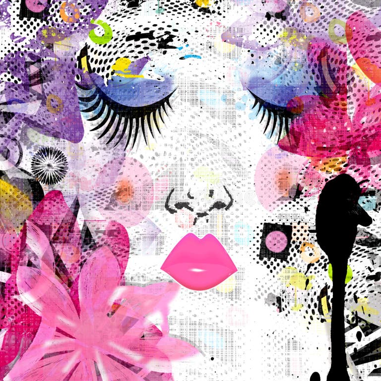 Cara Pintada Da Menina Da Mola Ilustração Stock - Ilustração de pintado ...