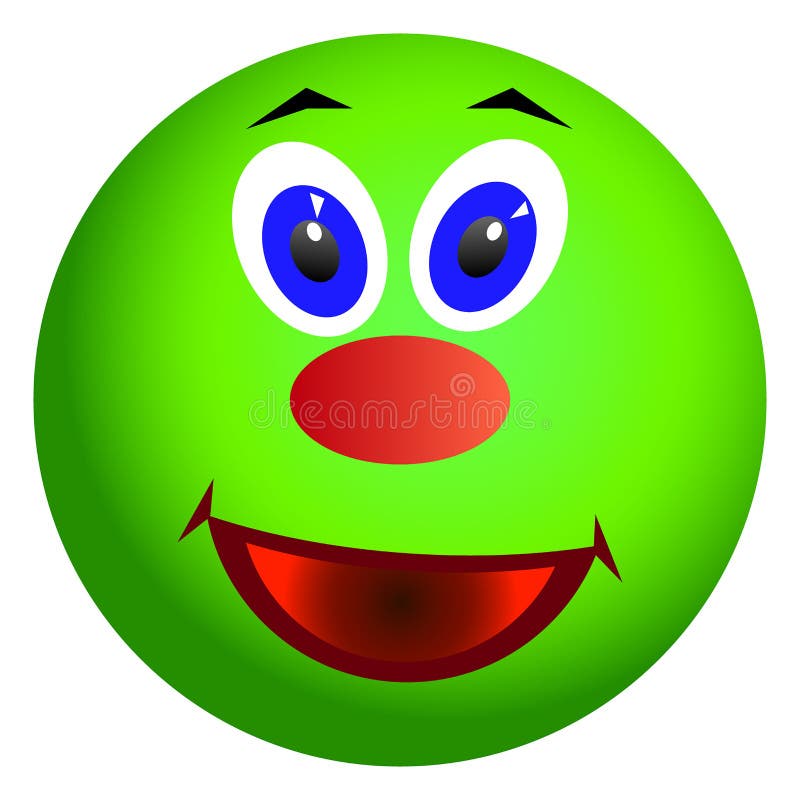 Face verde feliz do smiley ilustração do vetor. Ilustração de feliz ...