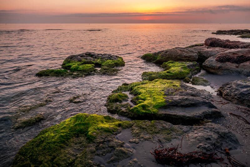 Carabassi Beach, in Alicante, Spain, at Sunrise Stock Photo - Image of ...