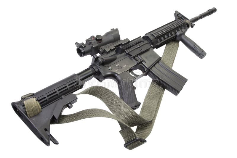 Carabine M4 d'isolement image stock. Image du projectile - 30307477