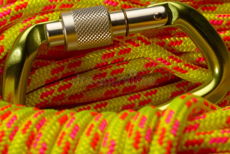 Carabiner and rope stock image. Image of hanger, climb - 53938167