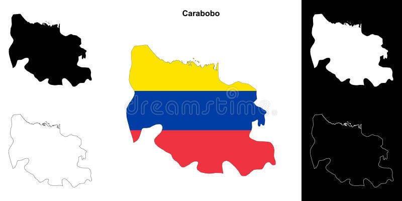 Carabobo outline map stock vector. Illustration of boundary - 323923478