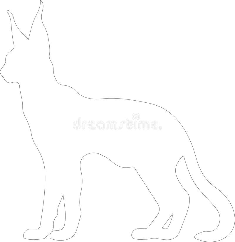 Caracal Outline Outline Silhouette Generative Ai Stock Vector ...