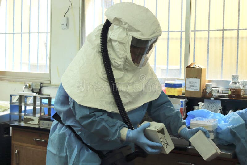 Scientists Manipulating Microbe Pathogen Contaminated Material from ...