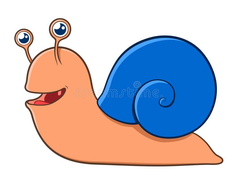 Caracol Bonito De Cartooned Com Shell Azul Ilustração do Vetor ...
