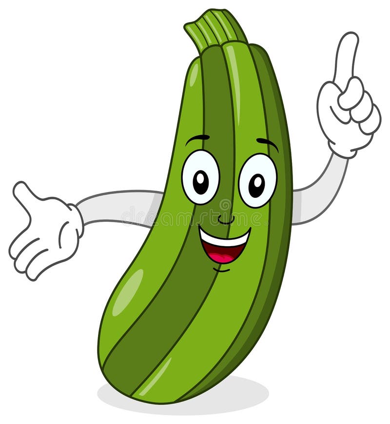 Caractère De Sourire Heureux De Courgette Illustration de Vecteur ...