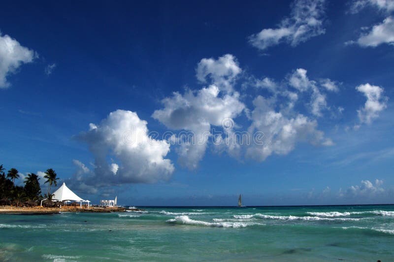 Caraibi resort stock image. Image of boat, white, ablue - 5361893