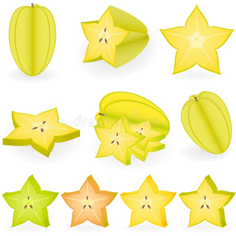 Carambola stock vector. Illustration of green, group - 12469737