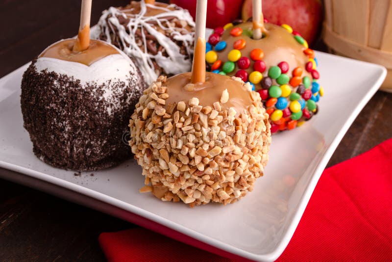 Caramel Apples stock image. Image of treat, autumn, stick - 37677875