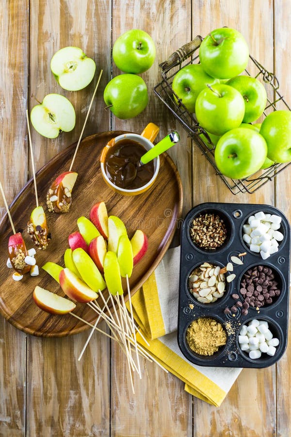 Caramel Apples Toppings stock image. Image of kitchenware - 59572383