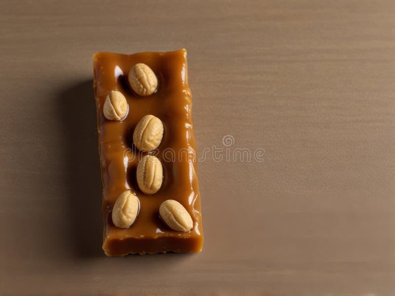 Caramel Candy Bar with Peanuts Stock Illustration - Illustration of ...