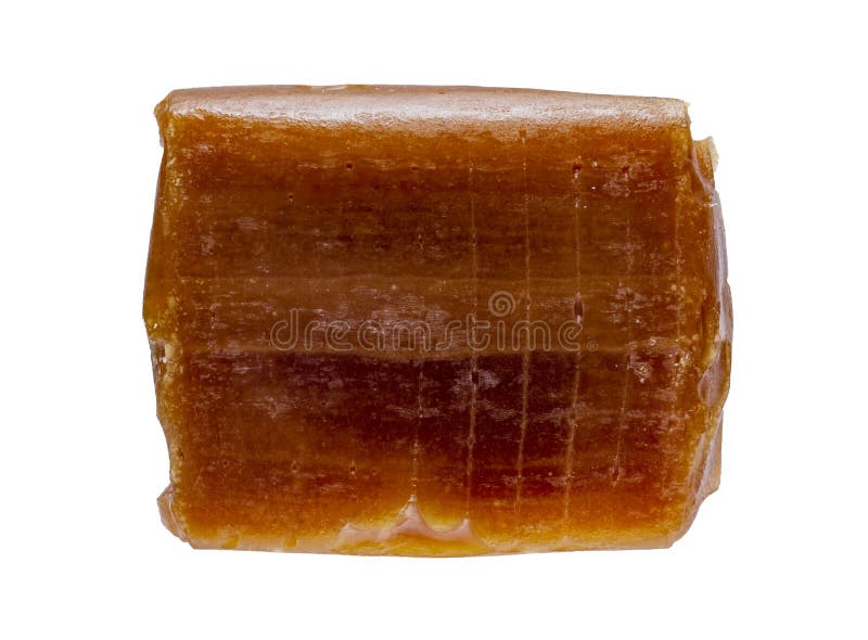 Caramel Candy Extreme Macro Isolated on White Background Stock Photo ...