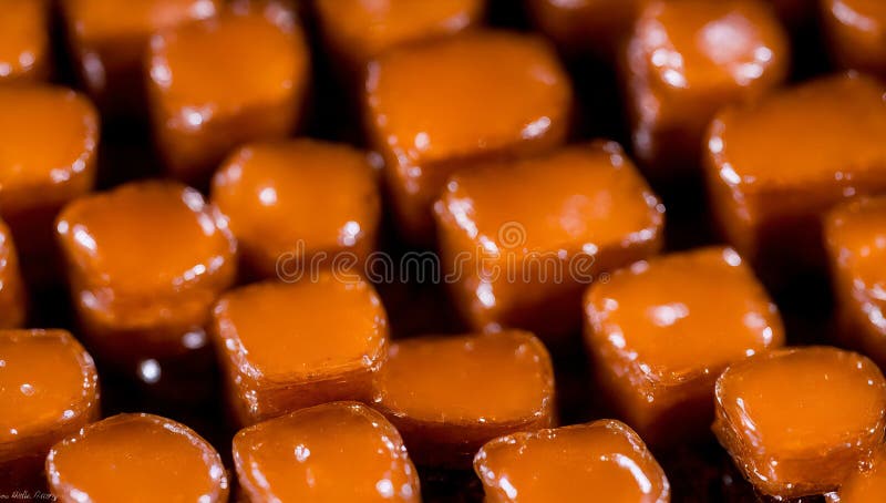 Caramel Treats in Square Blocks Stock Image - Image of delicious ...