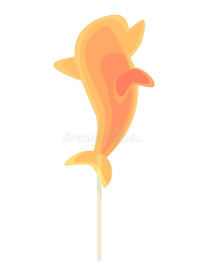 Caramel Candy on a Stick in the Form of Sea Creatures Dolphin. Stock ...
