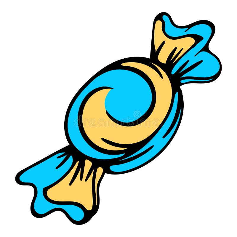 Caramel Candy in Wrapper. Sweets. Simple Vector Illustration for ...