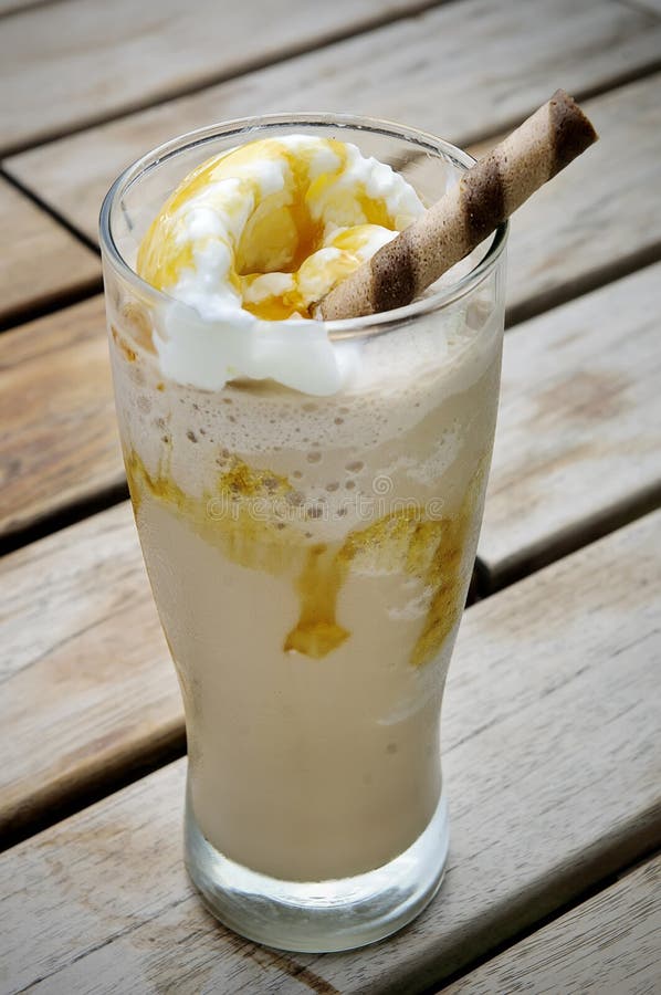 Caramel Choco Float Drink stock image. Image of festive - 298695123