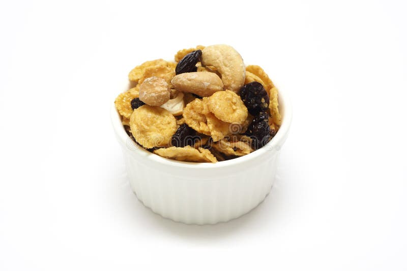 Caramel Cornflake in White Cups. Stock Image - Image of closeup, flake ...