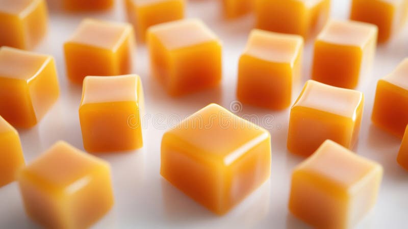 Caramel Cubes Isolated on Clear Background Png Stock Illustration ...