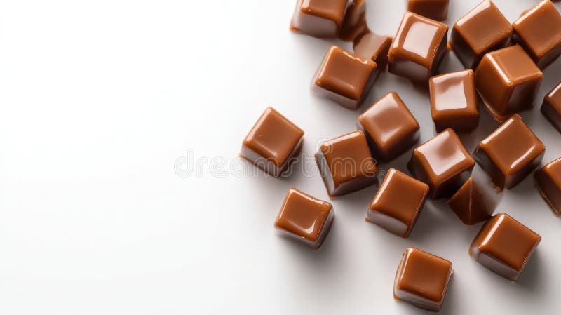 Caramel Cubes Isolated on Clear Background Png Stock Illustration ...