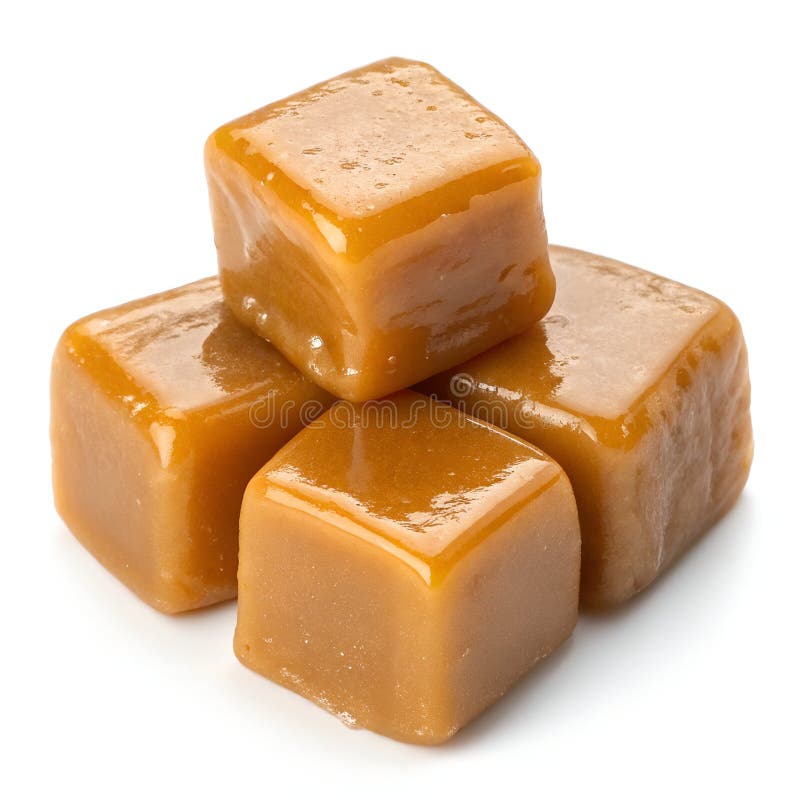 "Caramel Cubes Isolated on a Transparent Background Stock Illustration ...