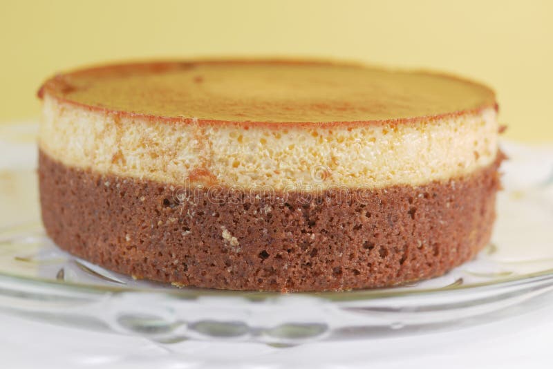 Caramel Custard Pudding on a Plate on Table Stock Image - Image of ...