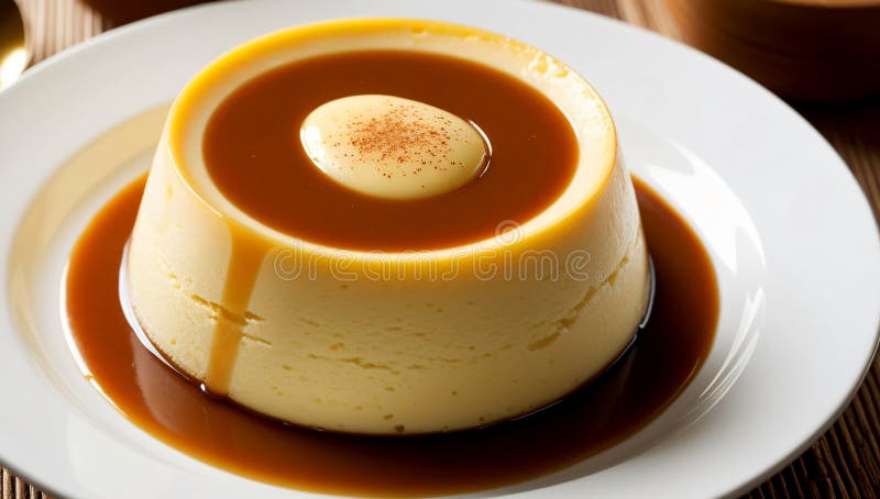 Caramel Egg Pudding stock illustration. Illustration of confectionery ...