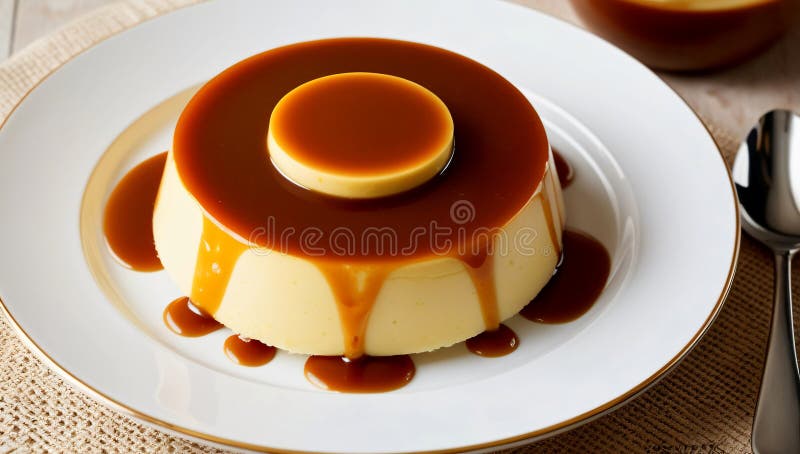 Caramel Egg Pudding stock illustration. Illustration of sweets - 327051401