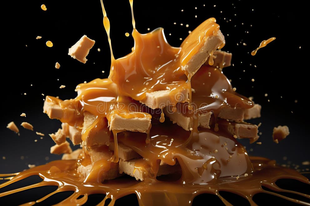 Caramel Explosion. Generative AI Stock Illustration - Illustration of ...
