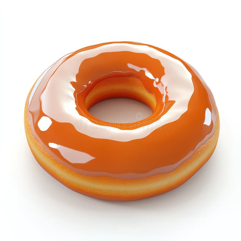 Delicious Caramel Glaze Donut Isolated on White Background Stock ...