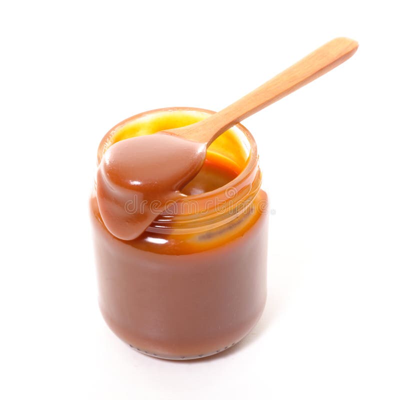 Caramel in jar stock photo. Image of salted, caramel - 73629220
