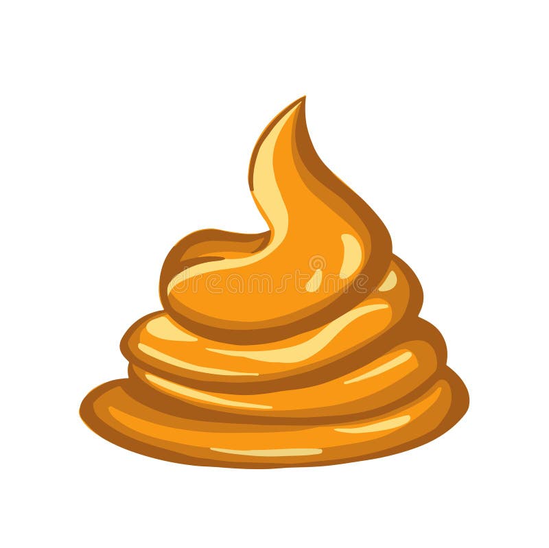 Caramel, Paste Squeezed Out of a Tube, Hand Drawn Illustration Stock ...