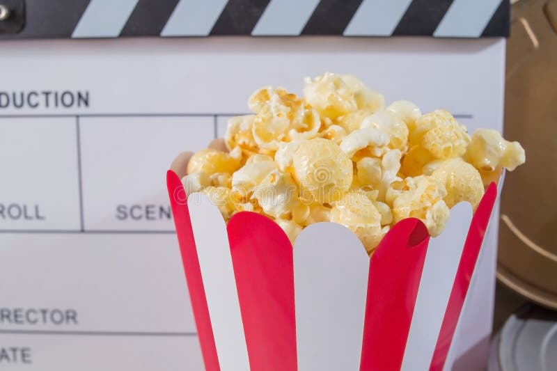 Caramel Popcorn in Red White Box Stock Image - Image of tasty, sticky ...