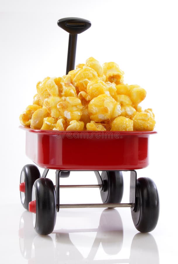 Caramel popcorn wagon stock image. Image of food, macadamia - 3967035