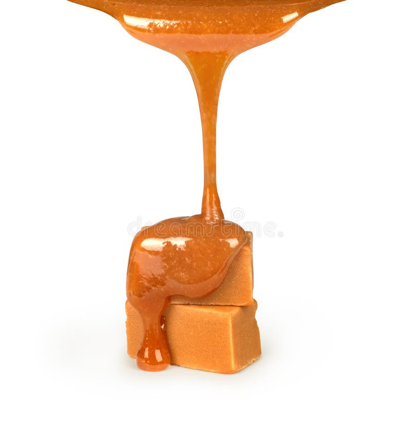 Caramel pouring on candies stock image. Image of addictive - 69095781
