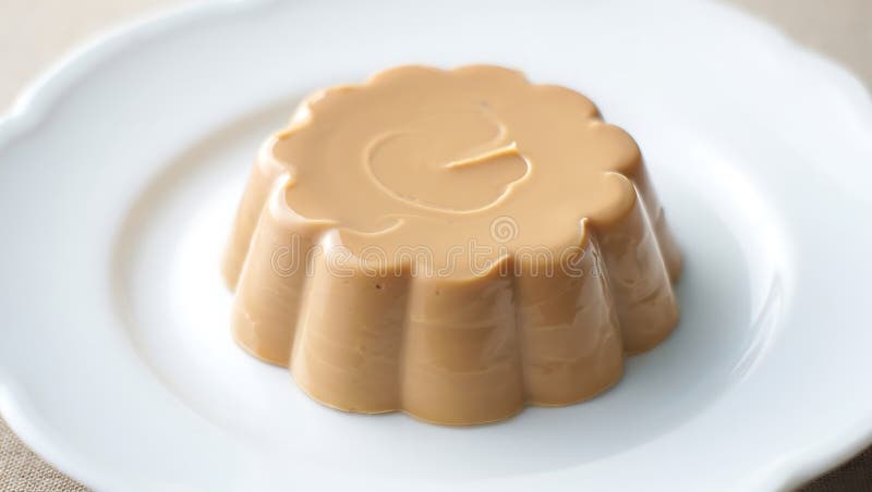 Best Caramel Pudding on White Plate Stock Illustration - Illustration ...
