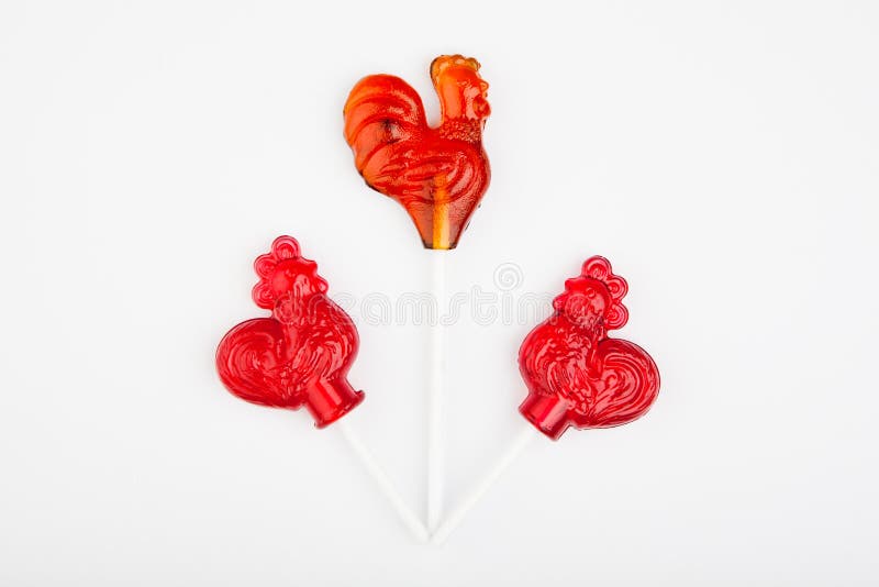 Caramel red rooster stick stock image. Image of delicious - 135823459